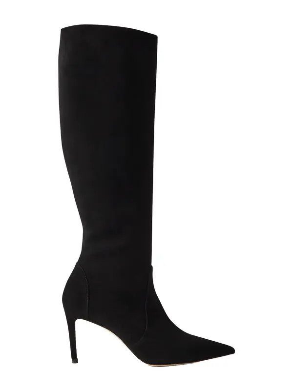 STUART WEITZMAN Suede Knee-high Stiletto Boots - Black