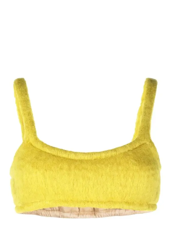 Veronique Leroy Brushed Mohair-blend Bralette - Yellow