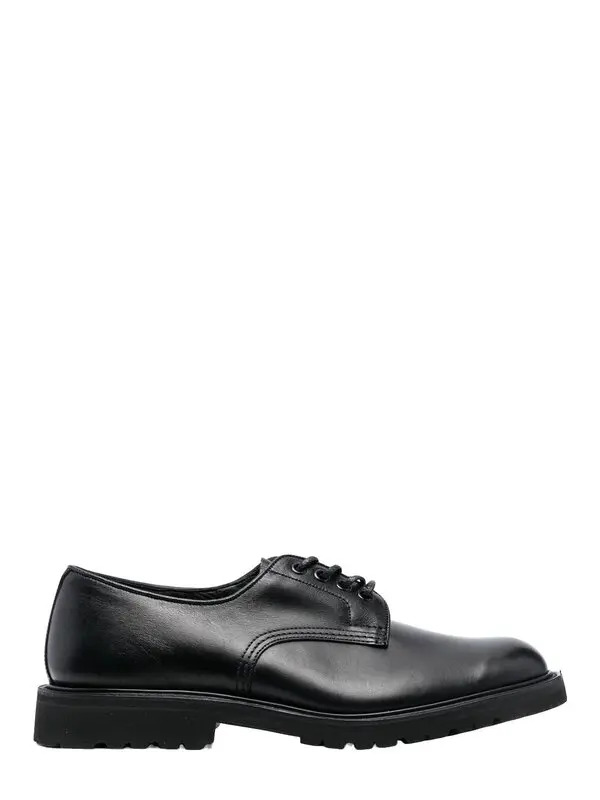 TRICKER'S Lace-up Leather Derby Shoes - Black