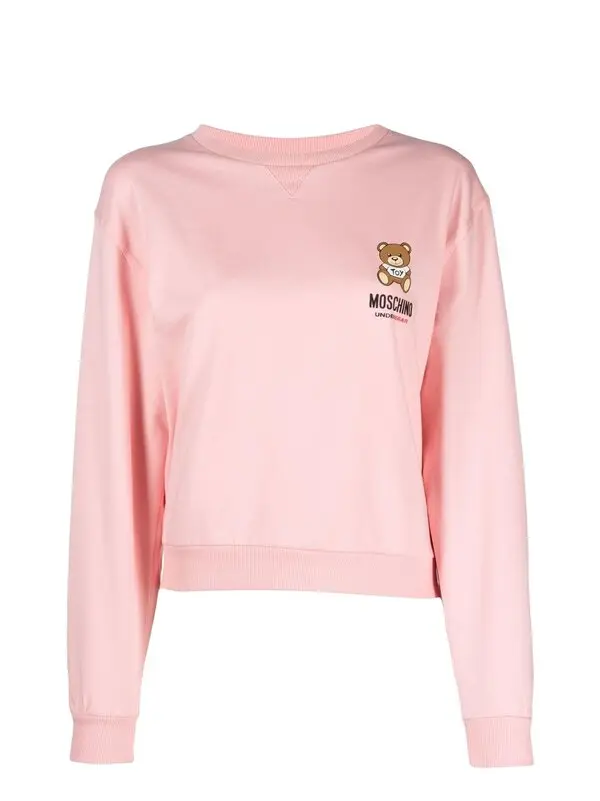 Moschino Long-sleeve Sweatshirt With Teddy Bear Logo - Pink
