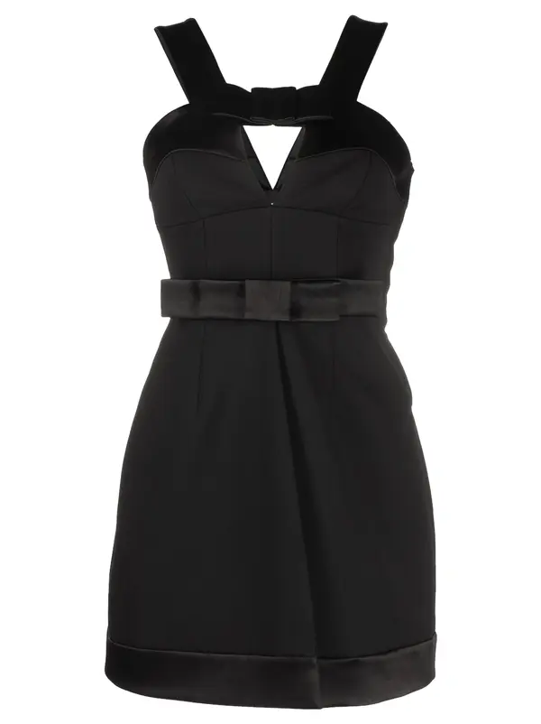 JIL SANDER Bow-detail Mini Dress - Black