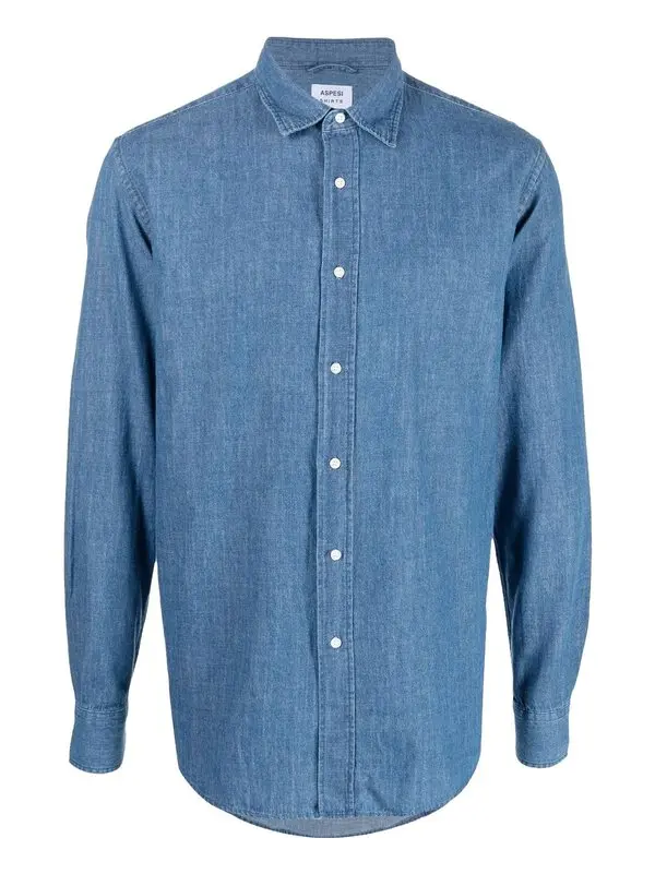 Aspesi Long-sleeve Denim Shirt - Blue