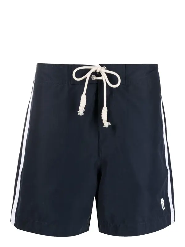 Palm Angels Logo-embroidered Swimming Shorts - Blue