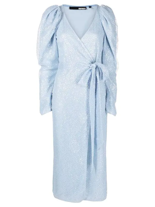 ROTATE BY BIRGER CHRISTENSEN Sequin Midi Dress - Blue