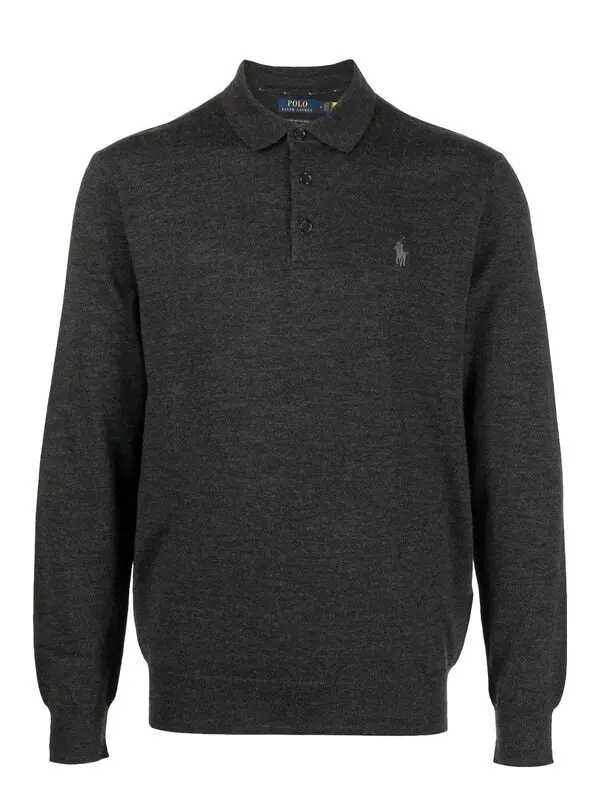 Polo Ralph Lauren Polo Pony Fine-knit Polo Shirt - Grey