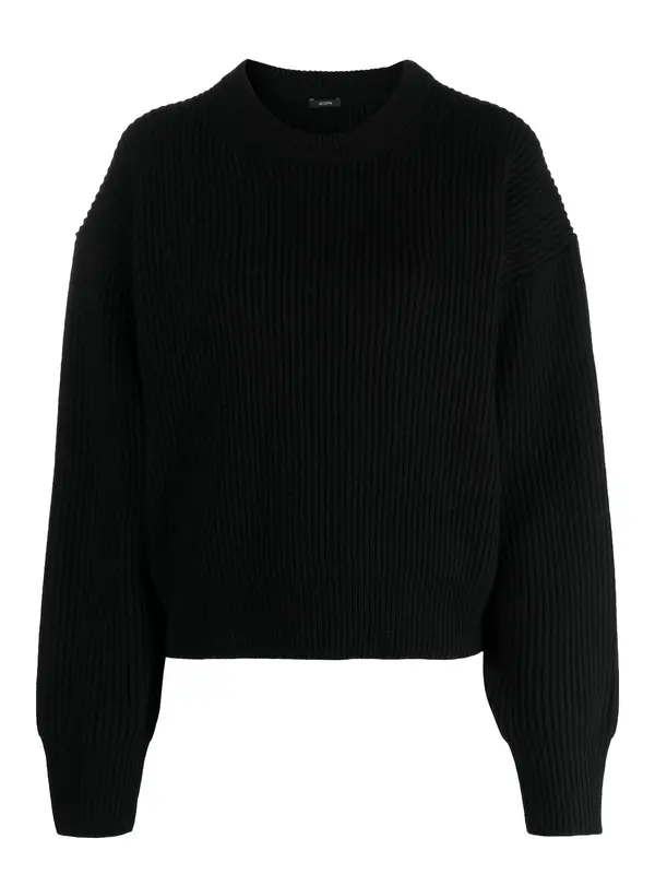 JOSEPH Round-neck Knitted Jumper - Black