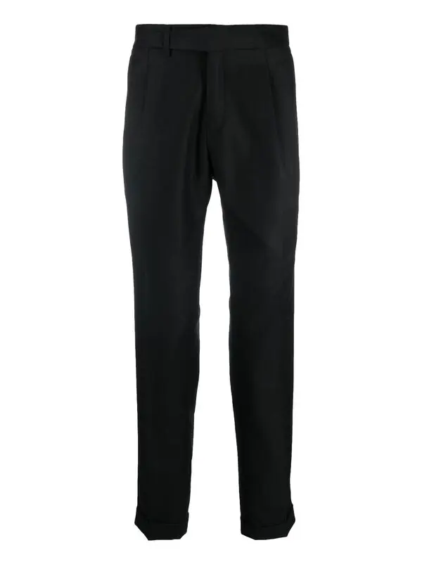 BRIGLIA 1949 Buckle-detail Tapered Trousers - Black