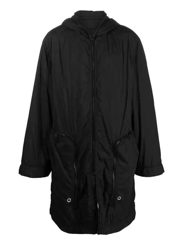 Rick Owens Hooded Quilted Coat - Black