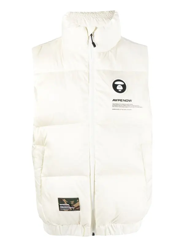 AAPE BY *A BATHING APE® Logo-patch Padded Gilet - Neutrals