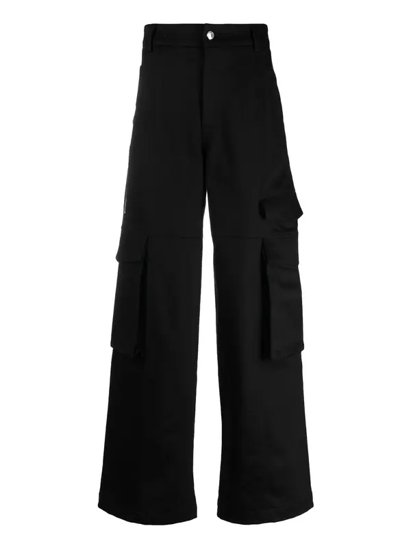 Gcds Logo-patch Cargo Trousers - Black