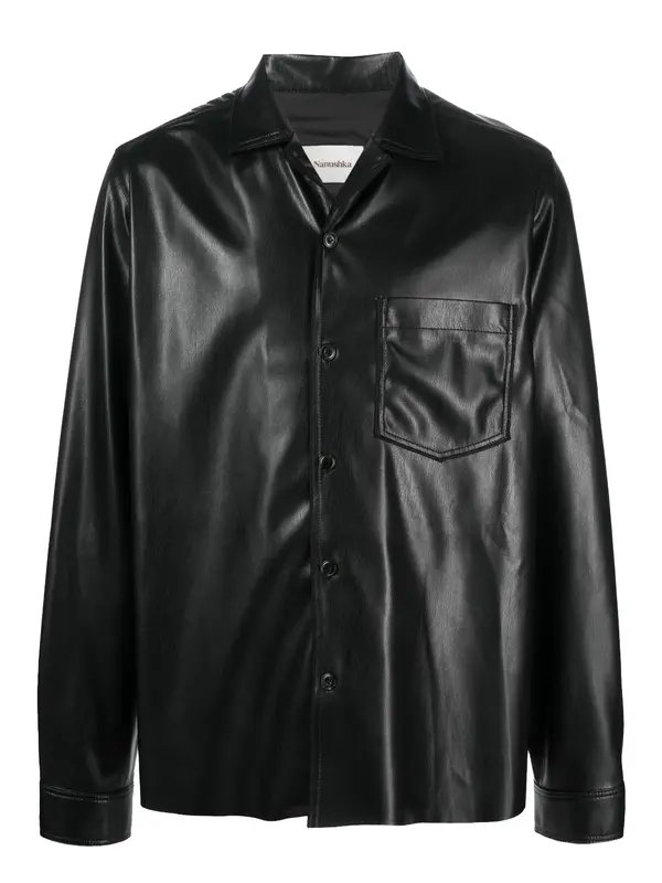 Nanushka Coated-finish Shirt Jacket - Black