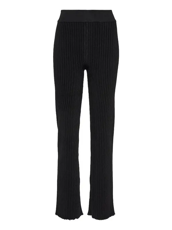 Alaïa Ribbed-knit Straight-leg Pants - Black