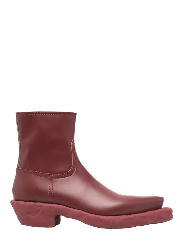 Camper Leather Ankle Boots - Red