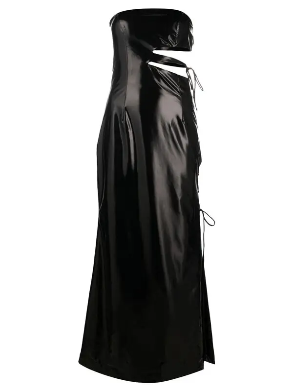 ROTATE BY BIRGER CHRISTENSEN Strapless Cut-out Maxi Dress - Black