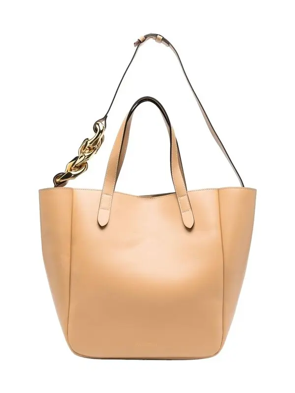 JW Anderson Chain-detail Leather Tote - Neutrals
