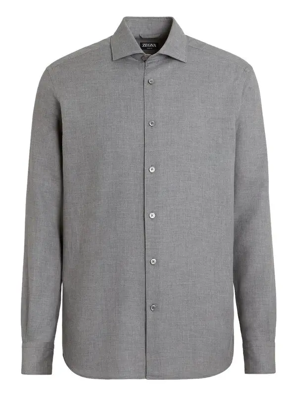 Zegna Cashco Long-sleeve Shirt - Grey