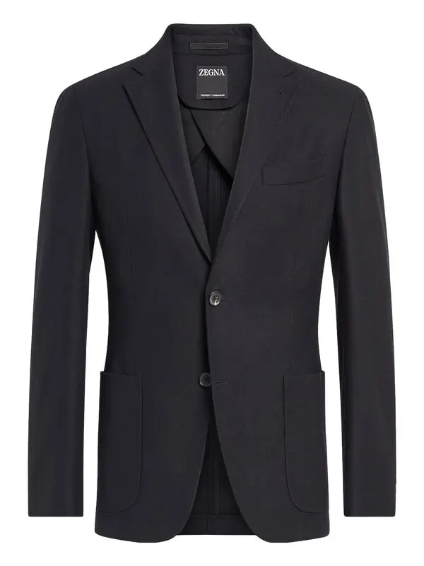 Zegna Trofeo Single-breasted Cashmere Jacket - Black