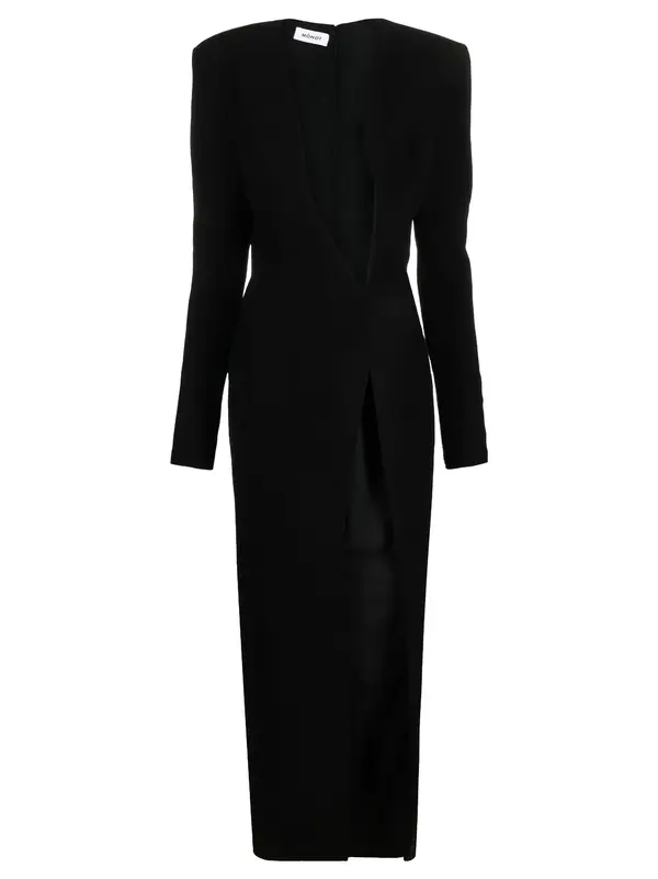 MONOT Plunging V-neck Gown - Black