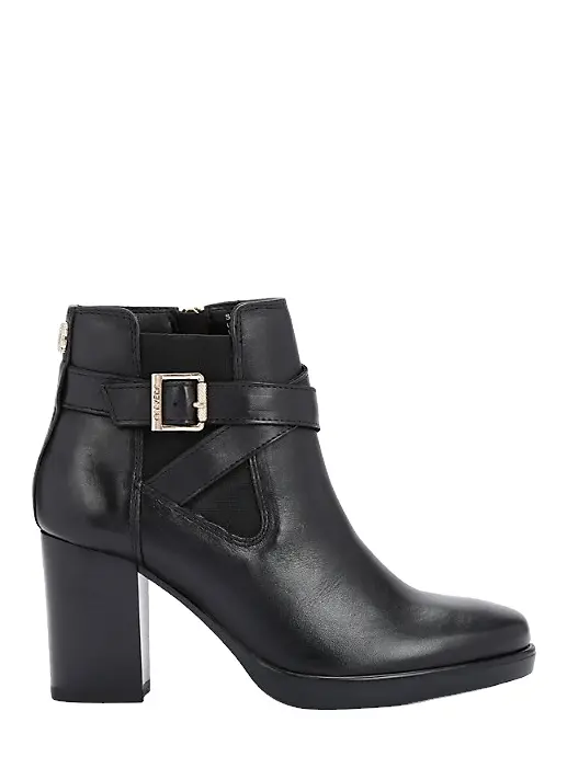 Carvela Buckle-detail Leather Ankle Boots - Black