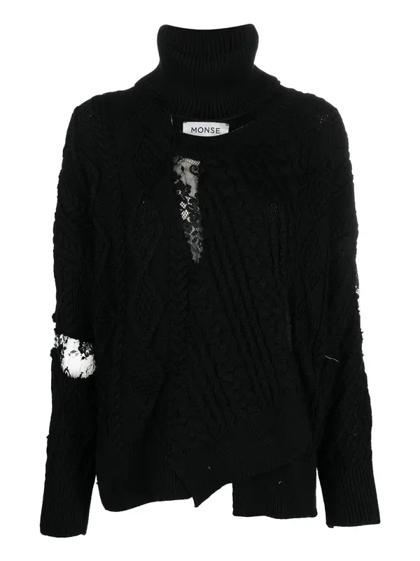 Monse Cable-knit Wrap Jumper - Black