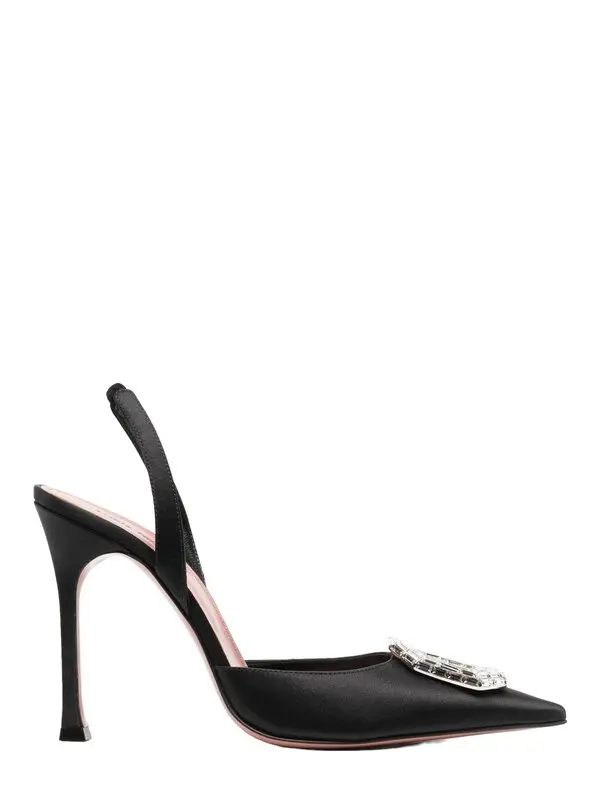 Amina Muaddi Camelia 105mm Slingback Pumps - Black