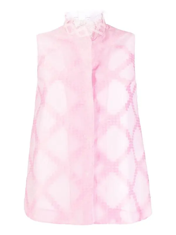 Shiatzy Chen Lace Collar Vest - Pink
