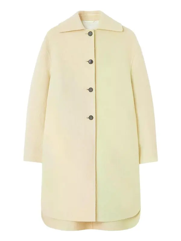 JIL SANDER Single-breasted Virgin Wool Coat - Neutrals