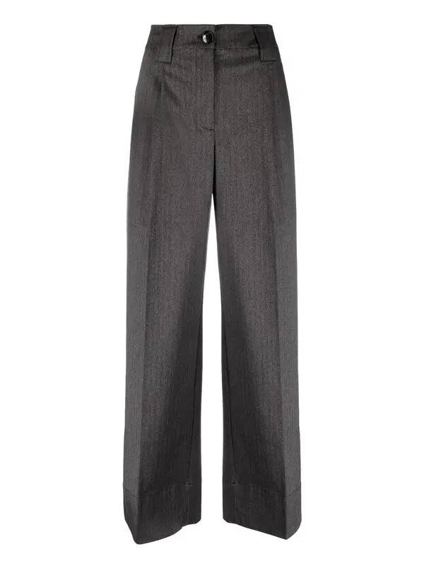 GANNI Wide-leg Tailored Trousers - Grey