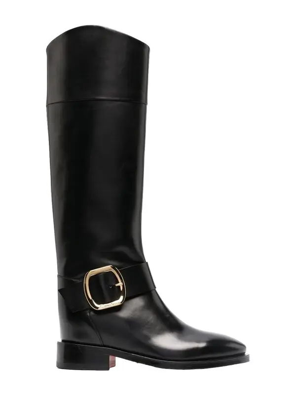 Santoni Buckle-detail Knee-length Boots - Black