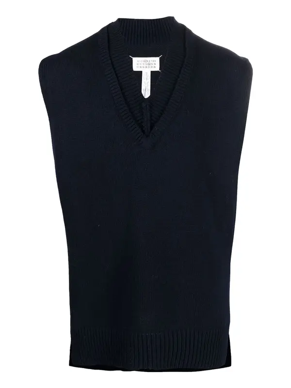 MAISON MARGIELA V-neck Vest - Blue