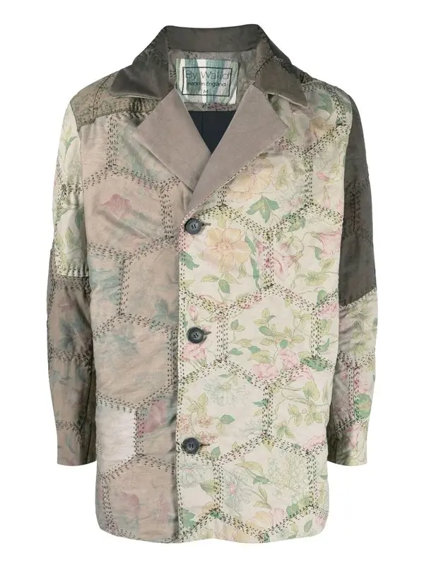 By Walid Jacob Quilted Pea Coat - Green