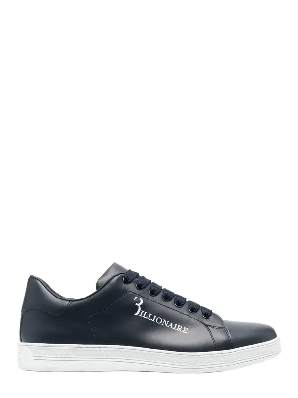 BILLIONAIRE Calf-leather Low-top Sneakers - Blue
