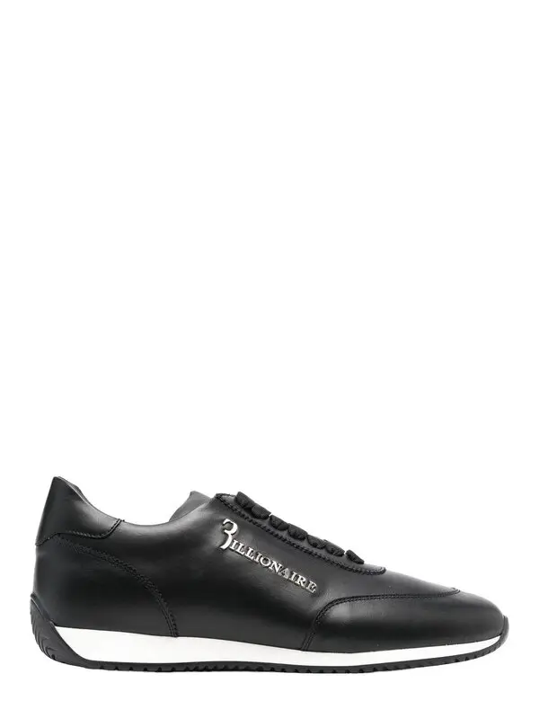 BILLIONAIRE Calf Leather Low-top Sneakers - Black
