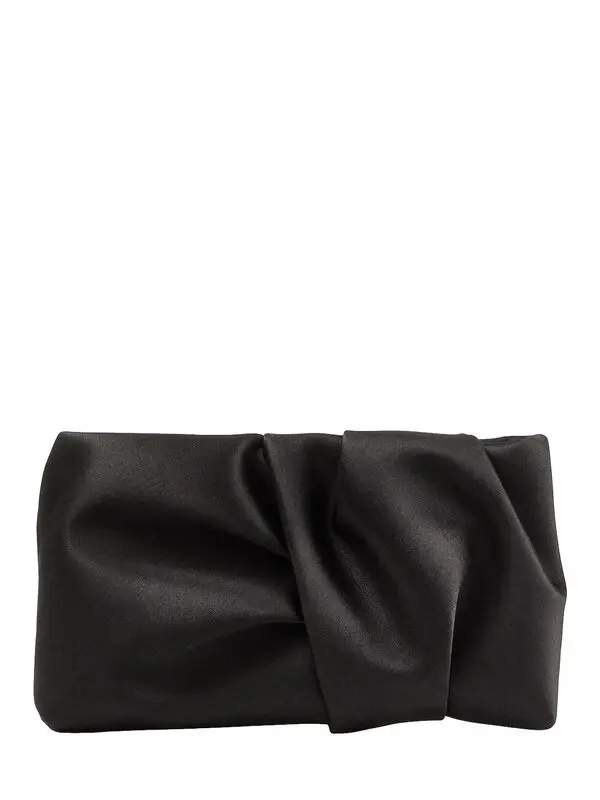 JIMMY CHOO Bonny Satin Clutch - Black