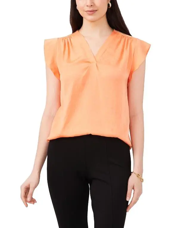 Chaus Flutter Sleeve Blouse - Orange Blossom