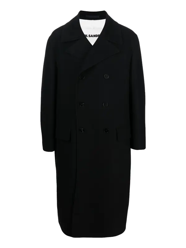 JIL SANDER Double-breasted Cashmere Coat - Blue