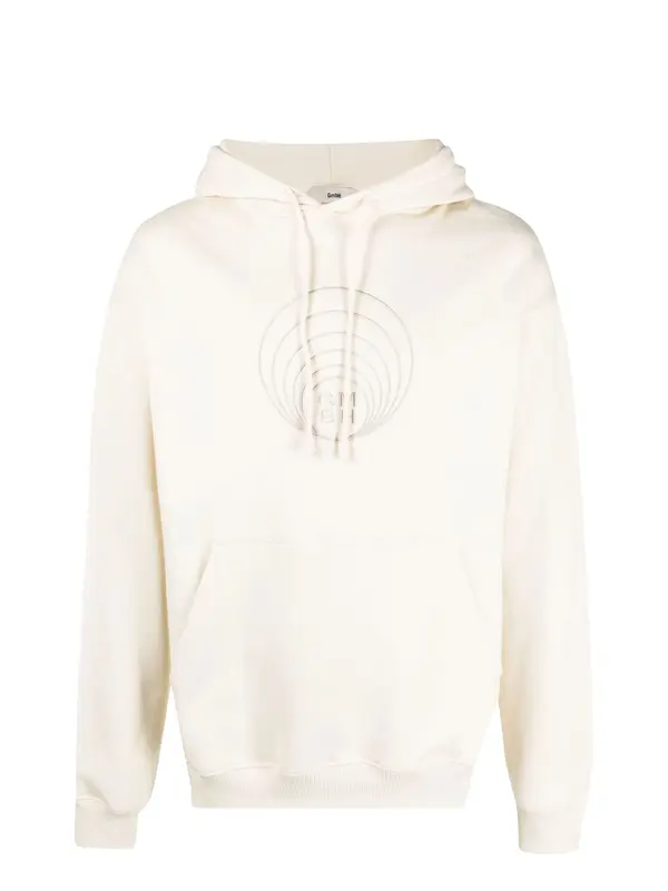 GMBH Logo-embroidered Organic Cotton Hoodie - Neutrals