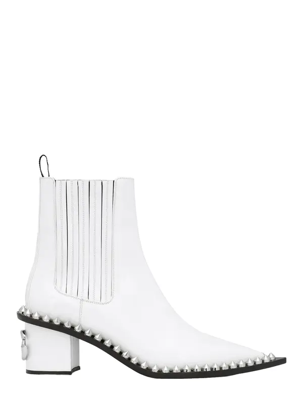 Dolce & Gabbana Studded Ankle Boots - White