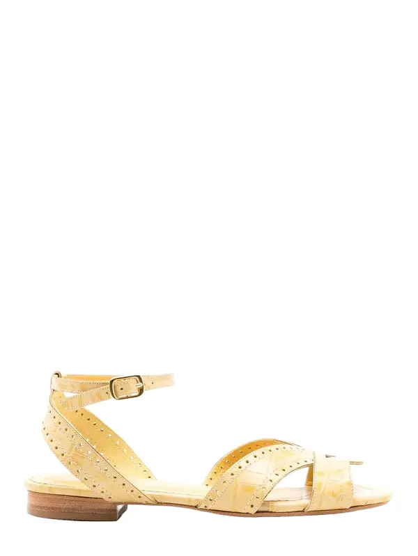 STUDIO CHOFAKIAN Chemisier Open-toe Flat Sandals - Yellow