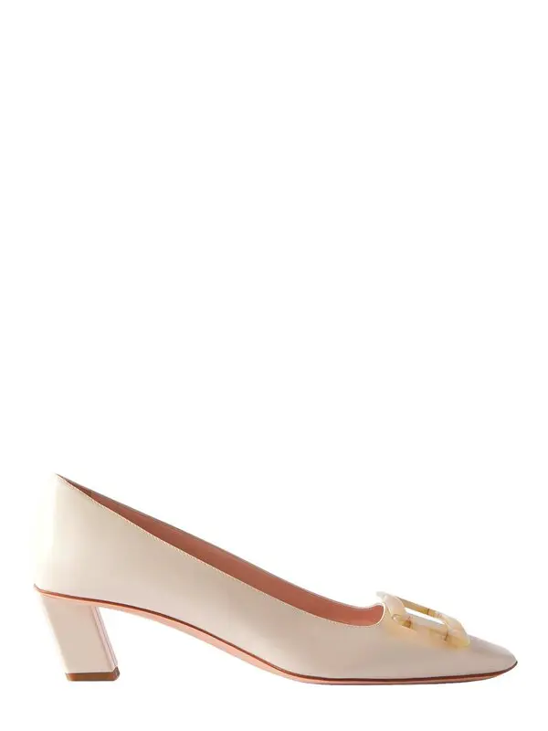ROGER VIVIER Belle Vivier 45 Leather Pumps - Neutrals