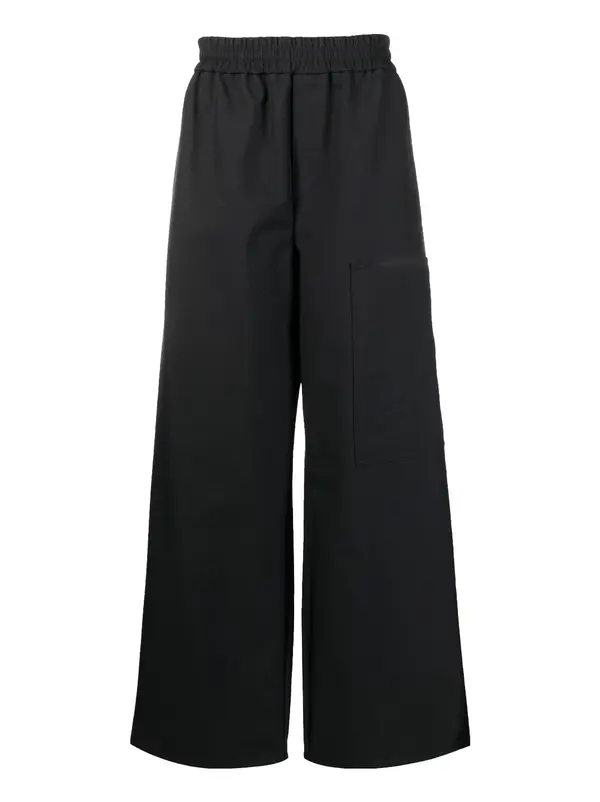 Off-White High-waisted Wide-leg Trousers - Black