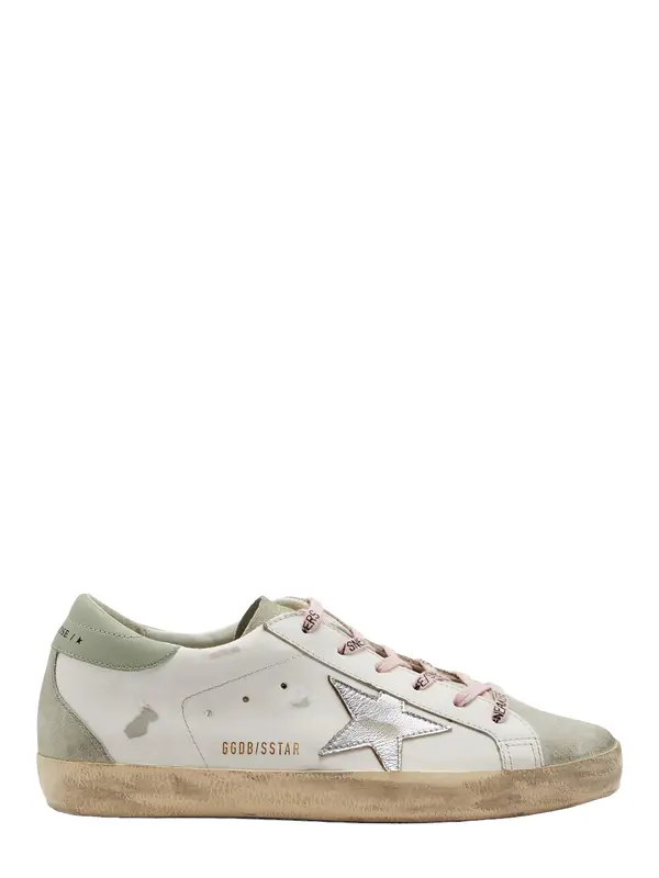 GOLDEN GOOSE Super-star Distressed Leather Sneakers - White