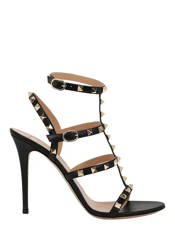 Valentino Garavani Rockstud 105 Leather Sandals - Black