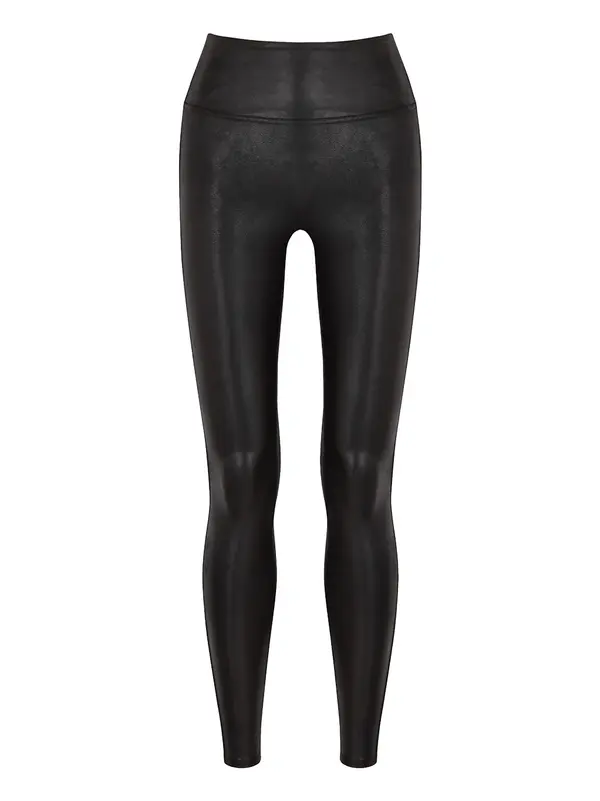 Spanx Faux Stretch-leather Leggings - Black