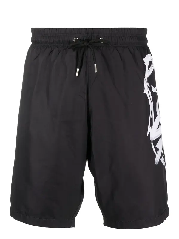 PLEIN SPORT Logo-print Swimming Trunks - Black
