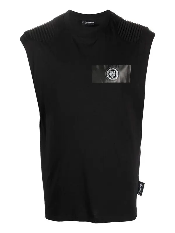 PLEIN SPORT Round Neck Tank Top - Black