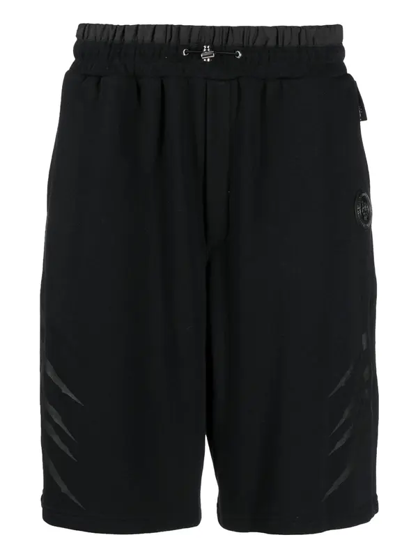 PLEIN SPORT Stripe-print Jogging Shorts - Black