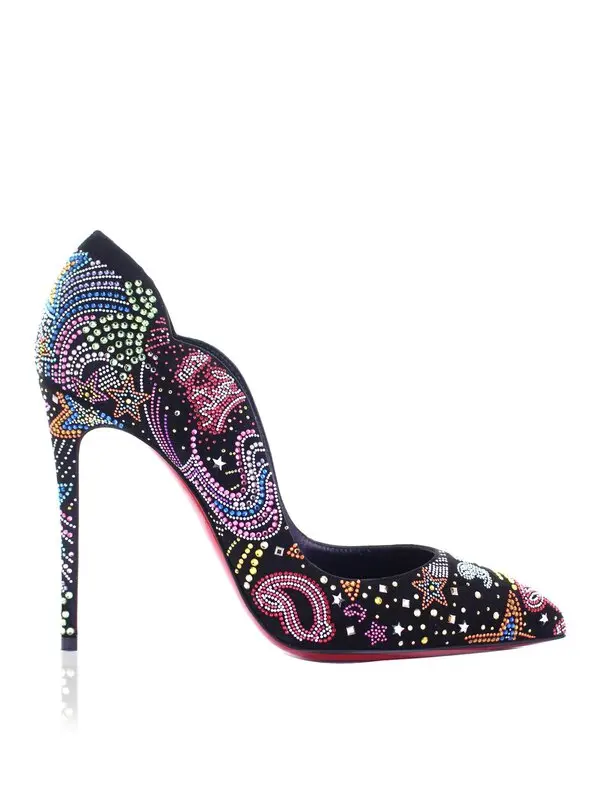 CHRISTIAN LOUBOUTIN Hot Chick 100mm Crystal-embellished Leather Pumps - Multi