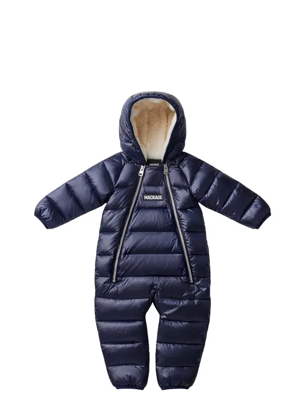 Mackage Bambi Recycled E3-lite Down Snowsuit For Babies - Navy