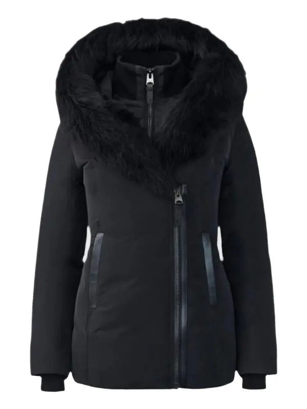 Mackage Down Coat With Sheepskin Collar - Black